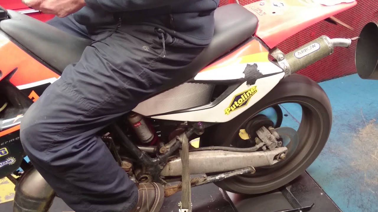 Aprilia mx 125 dyno run - YouTube