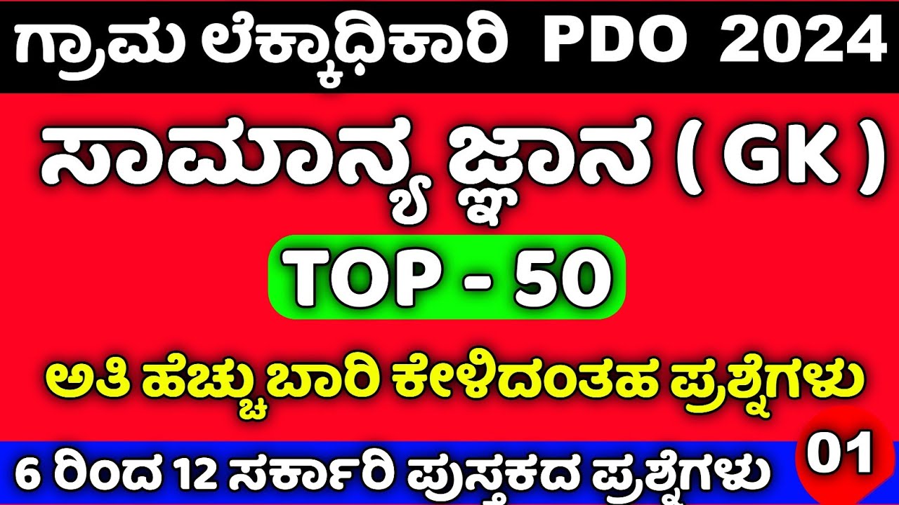 Village Accountant Syllabus In Kannada 2024 / Top 50 Karnataka GK ...
