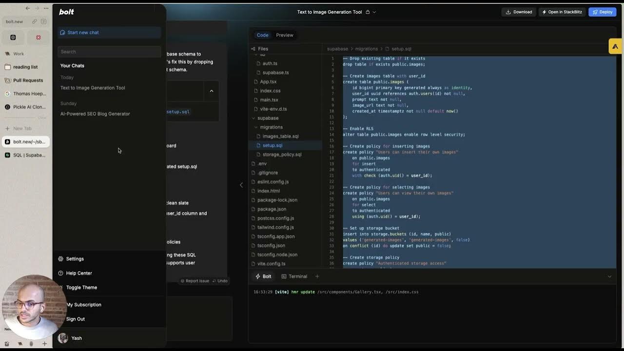 Bolt.new tutorial part 3 - setting up Auth with Supabase :) - YouTube