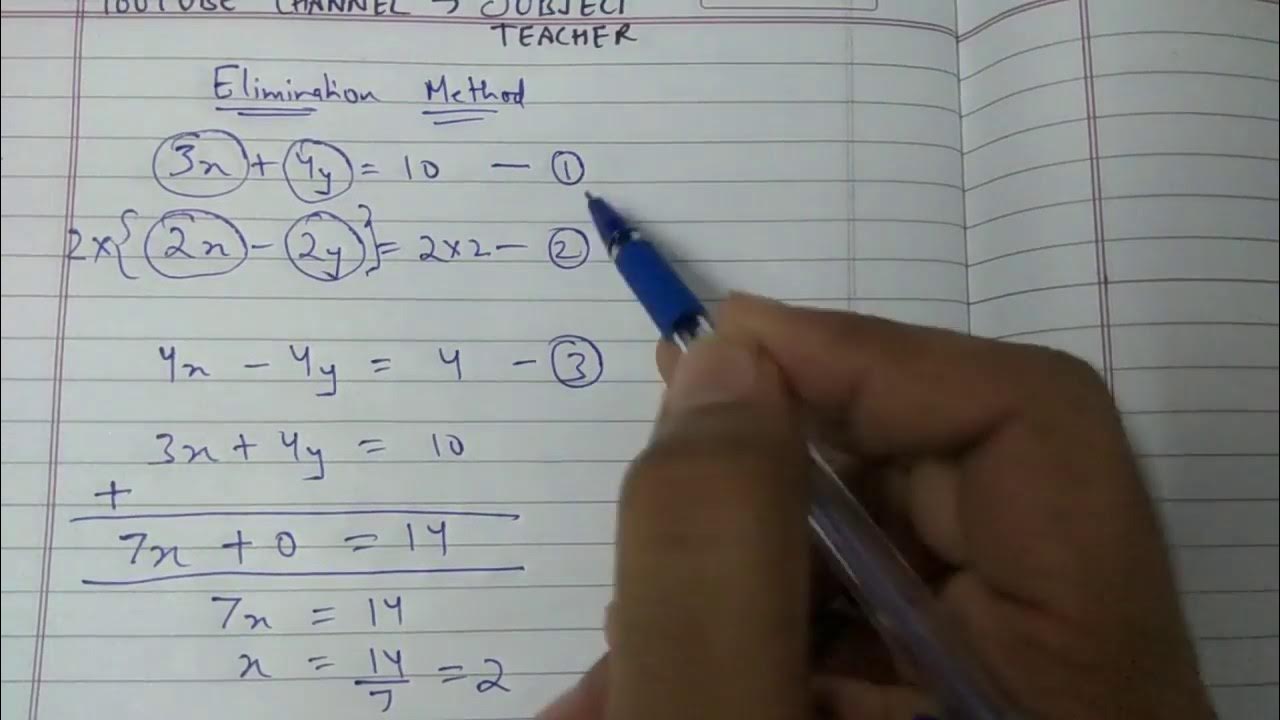 Elimination Method maths class 10 Chapter 3 linear equations - YouTube
