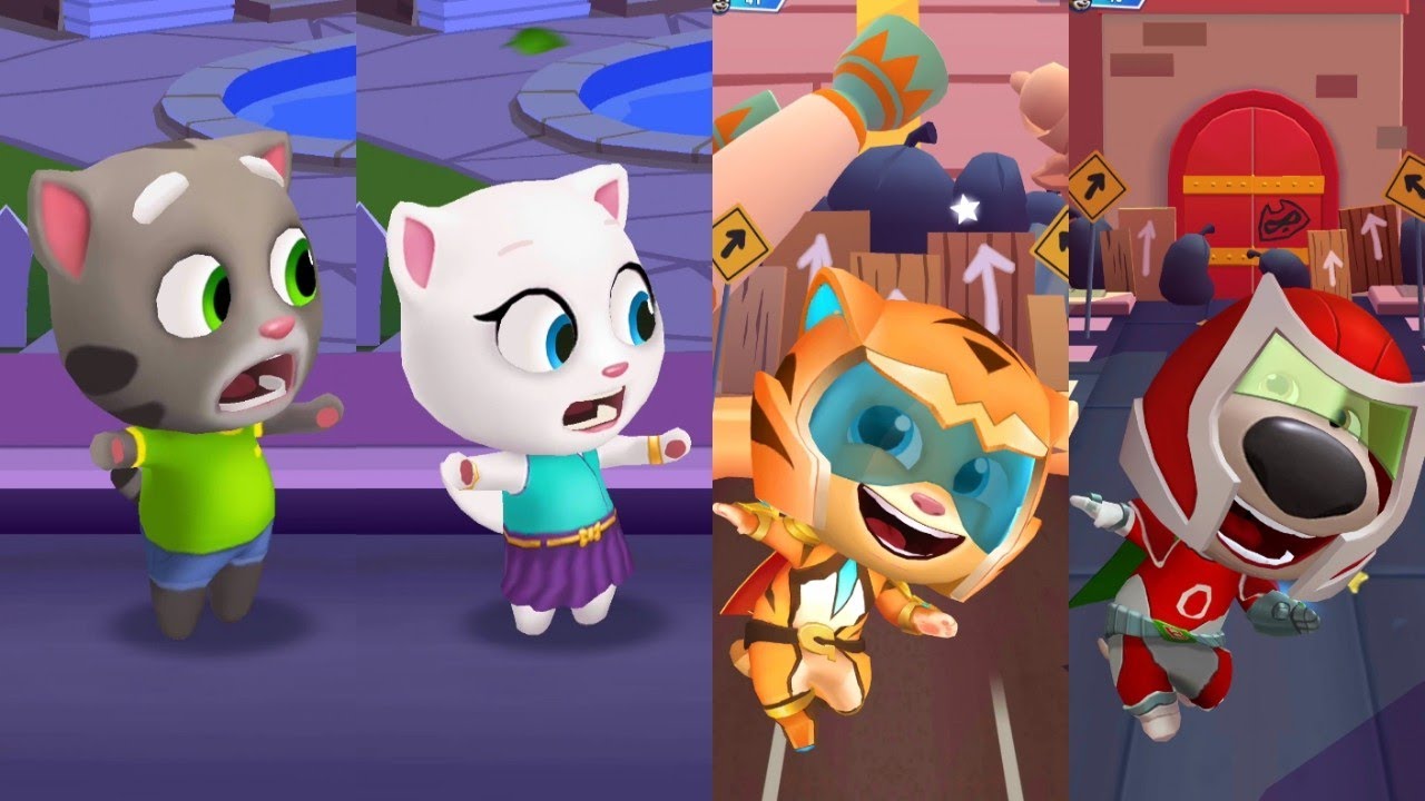 Talking Tom Gold Run Talking Tom Vs Neon Angela Vs Talking Tom Hero ...