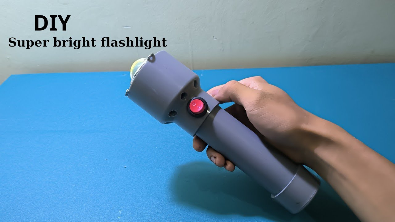 How to Make a Super Bright 3.7v 20W Flashlight from PVC - YouTube