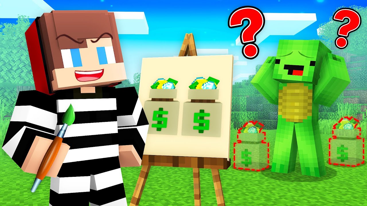 Criminal JJ use DRAWING MOD to Rob Mikey in Minecraft (Maizen) - YouTube