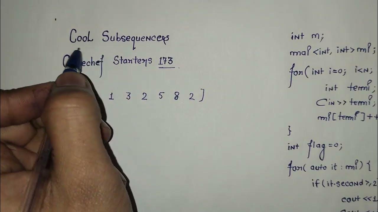 Cool subsequences Codechef starters 173 solutions - YouTube