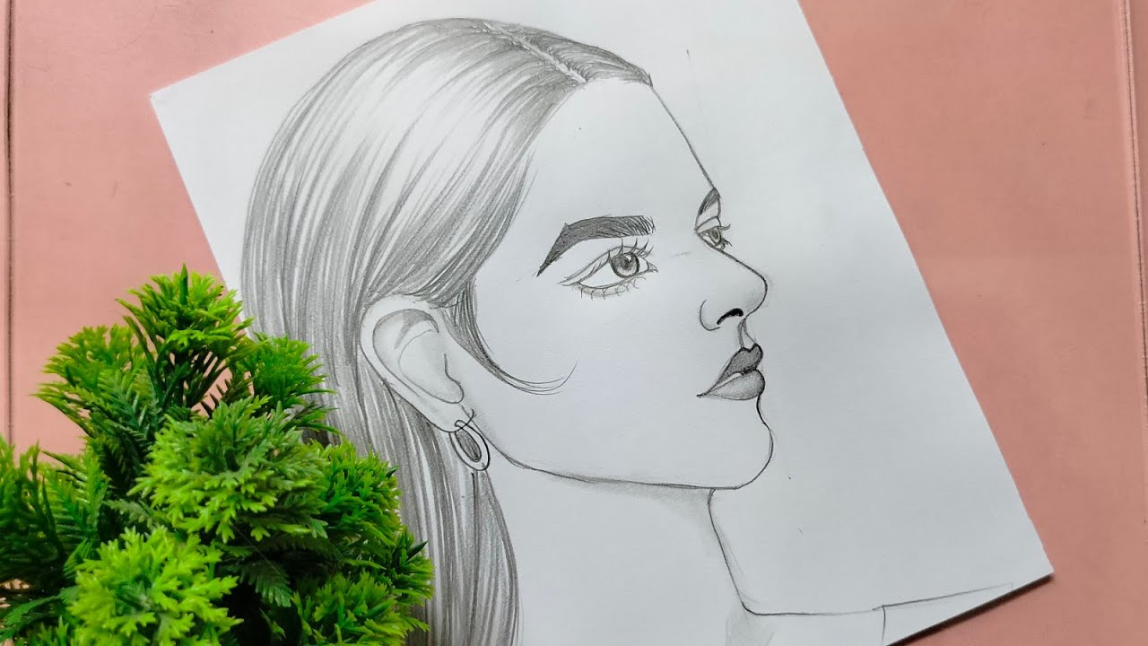 how to draw a beautiful girl face - step by step // pencil sketch ...