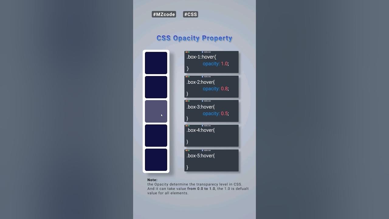 Mastering CSS Opacity Property #css #html #shorts #coding #viral #developer - YouTube