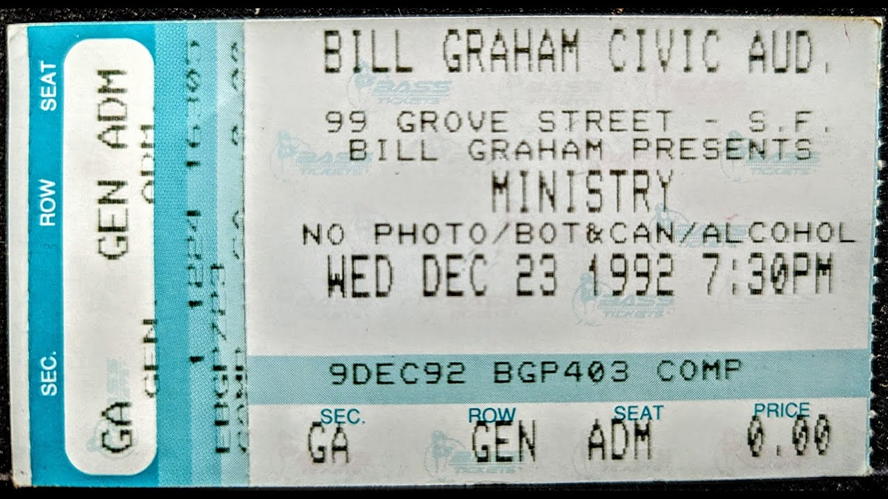 MINISTRY - December 23, 1992 San Francisco, CA (Bill Graham Civic) w ...