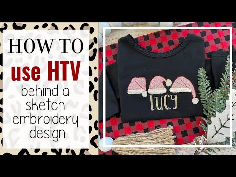 How to use HTV with Embroidery Sketch Designs! - YouTube