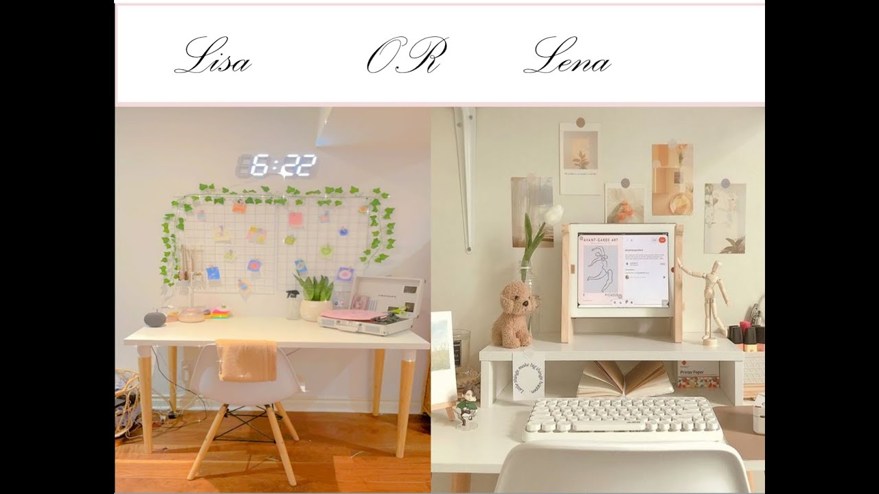 [Lisa OR Lena] aesthetic desk makeover! - YouTube