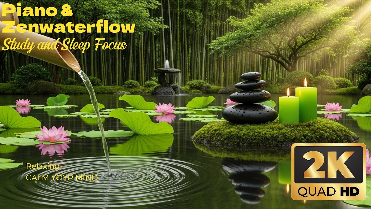 Flowing Water & Ambient Piano – Stress Relief Music for Study & Sleep ...