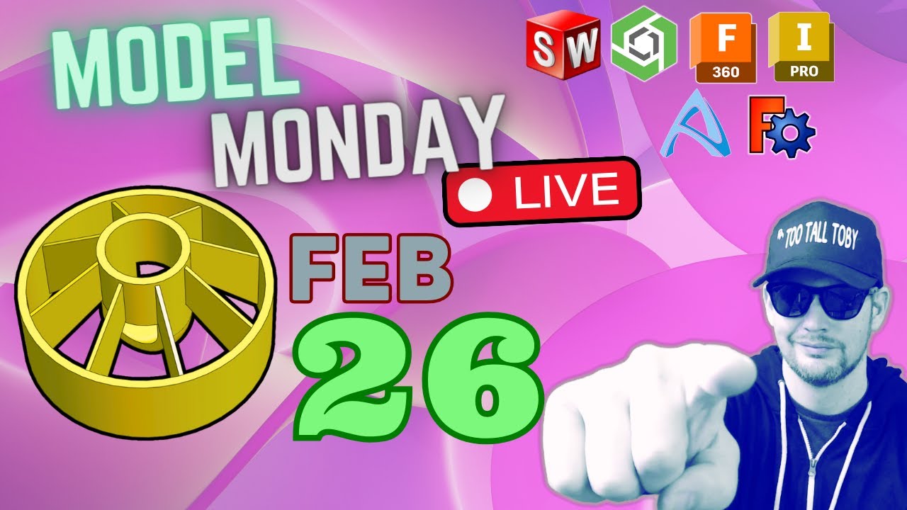 Model Monday LIVE - FEB 26- Live 3D CAD CHALLENGES for the CHAT - YouTube