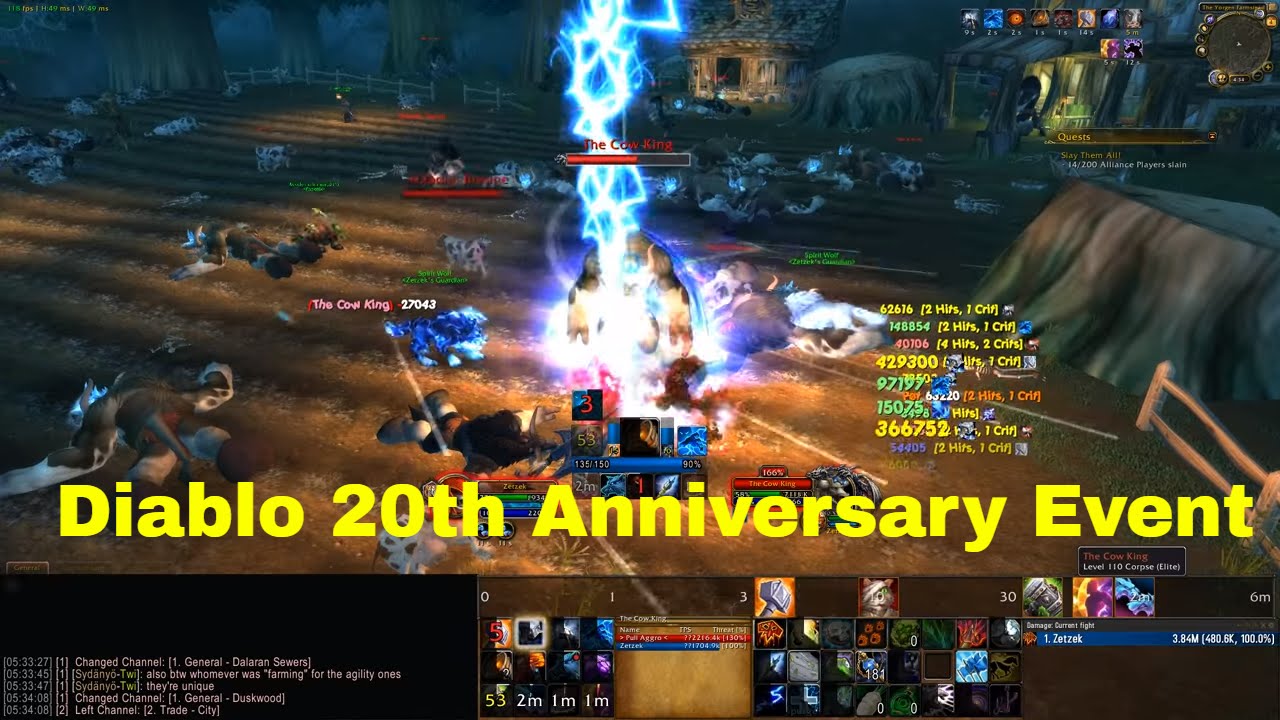 WoW Legion: Diablo 20th Anniversary Event / The Secret Cow level / Cow ...