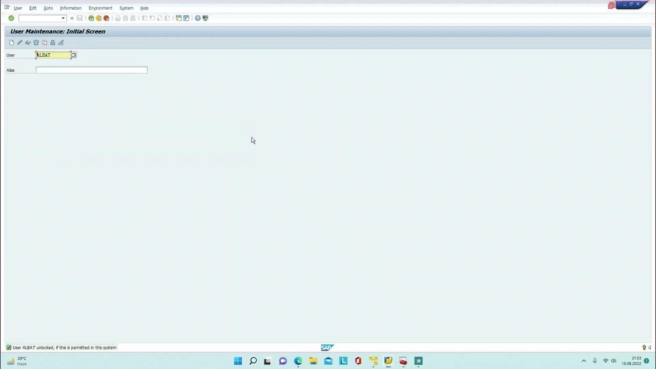 UNLOCK USER ID SAP SU01 - YouTube