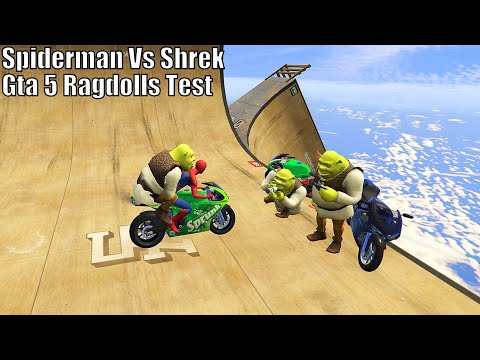 GTA 5 Crazy / Epic Ragdolls Spiderman VS Shrek vol.1 (Euphoria Physics / Funny Moments ) Fails