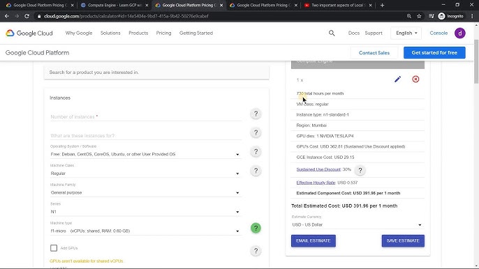 Google Cloud Calculator