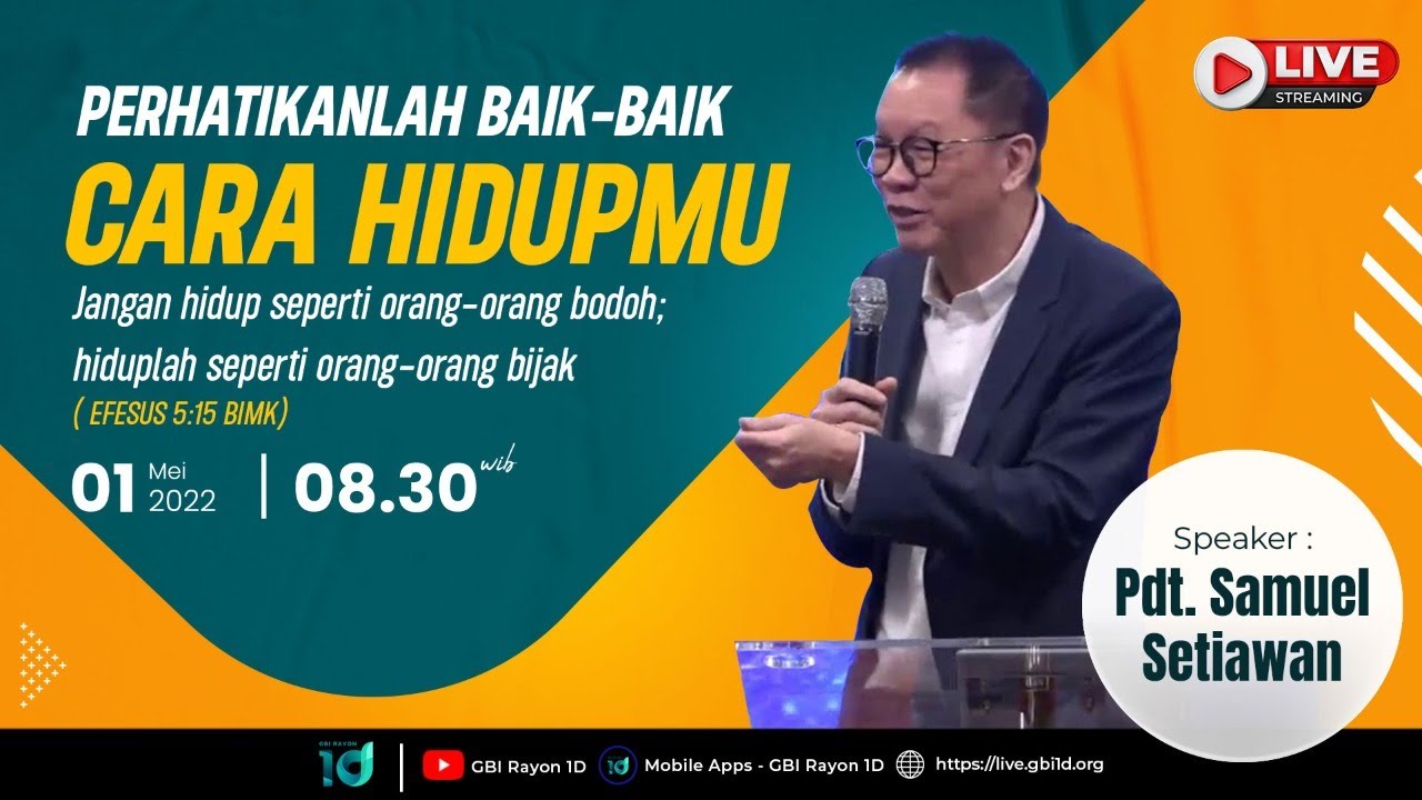 Pdt. Samuel Setiawan | Ibadah Live Streaming GBI Rayon 1D - Minggu, 01 ...