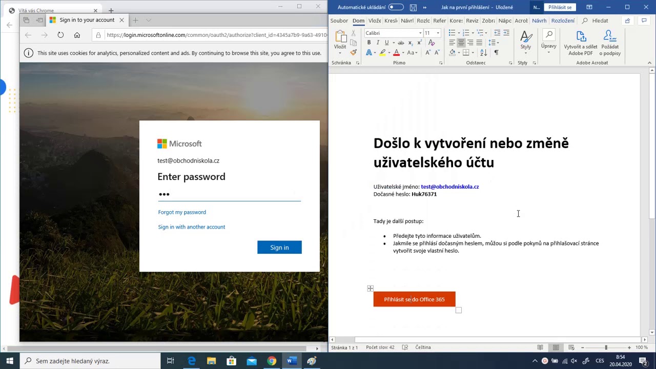 Přihlášení k Office 365 a instalace MS Office do PC - YouTube