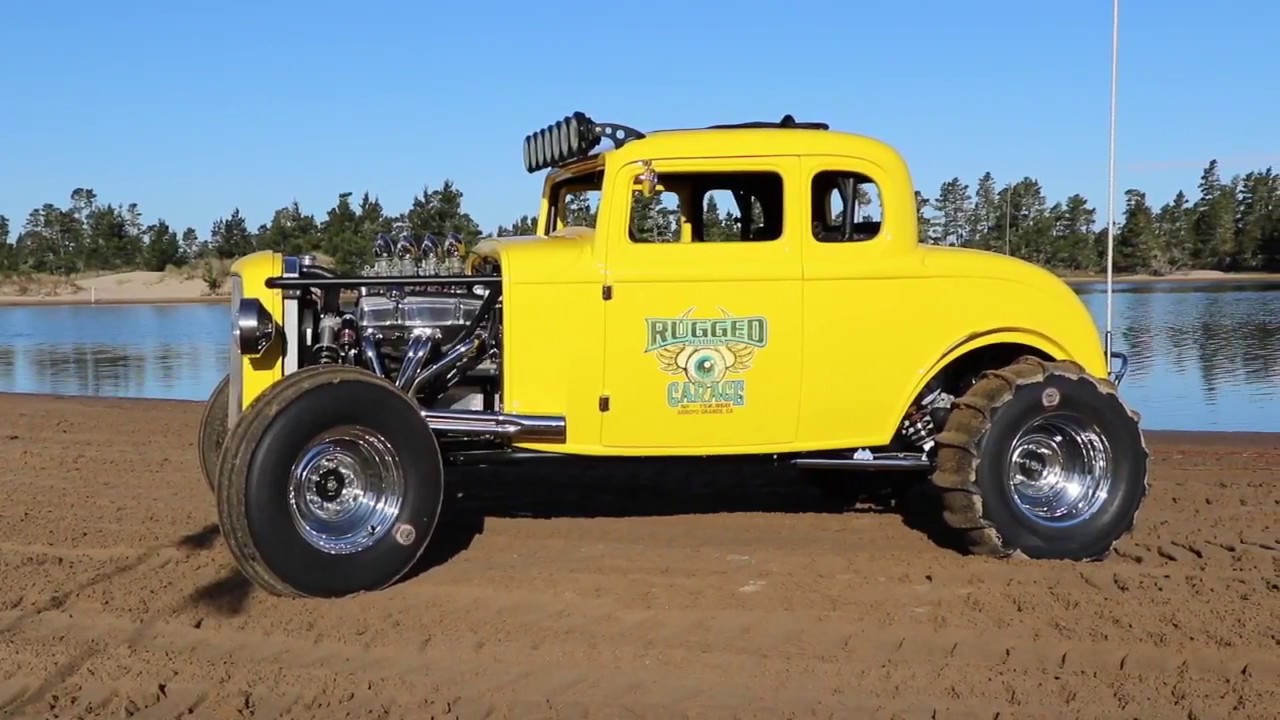 Rugged Radios 1932 Ford Replica Hot Rod RZR in the Oregon Dunes - YouTube