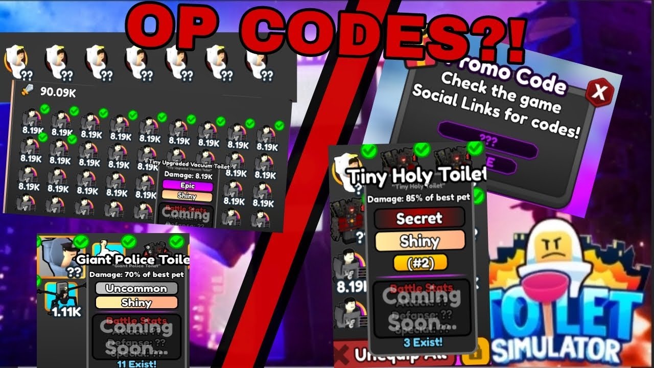 ALL WORKING CODES FOR TOILET SIMULATOR(OP) - YouTube