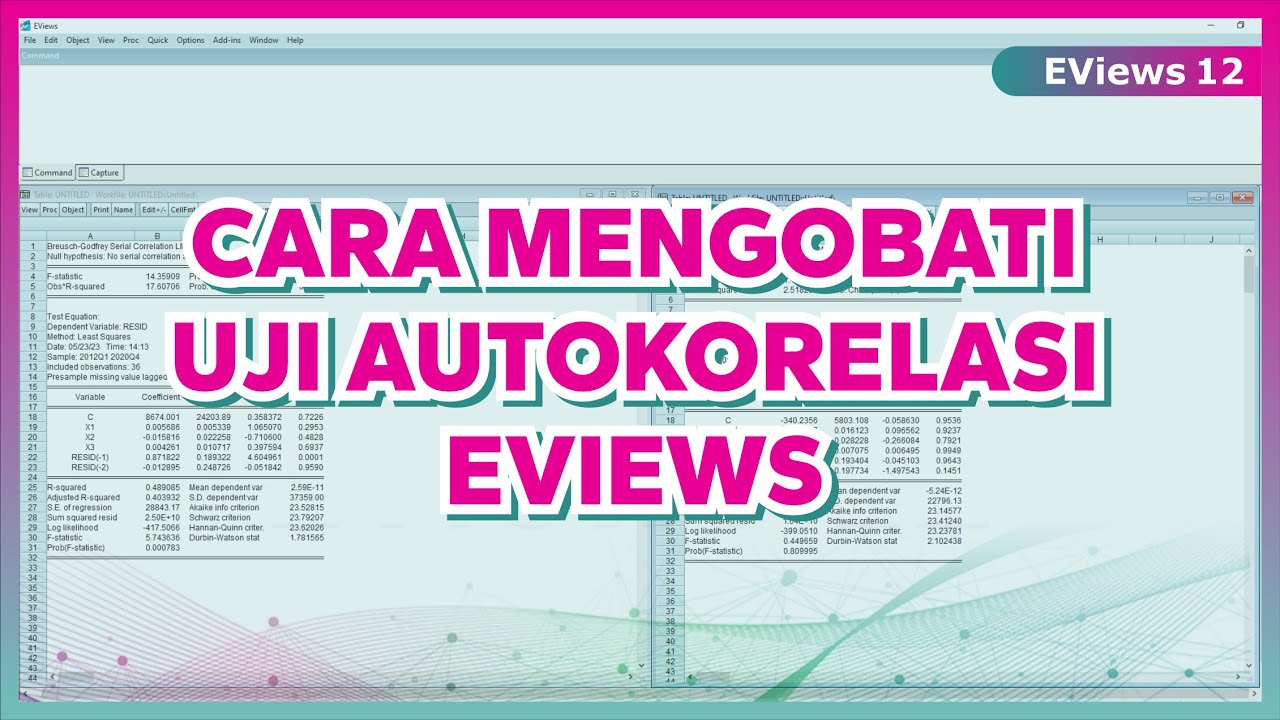 CARA MENGOBATI AUTOKORELASI DENGAN EVIEWS ️ TRANSFORMASI DATA EVIEWS - YouTube