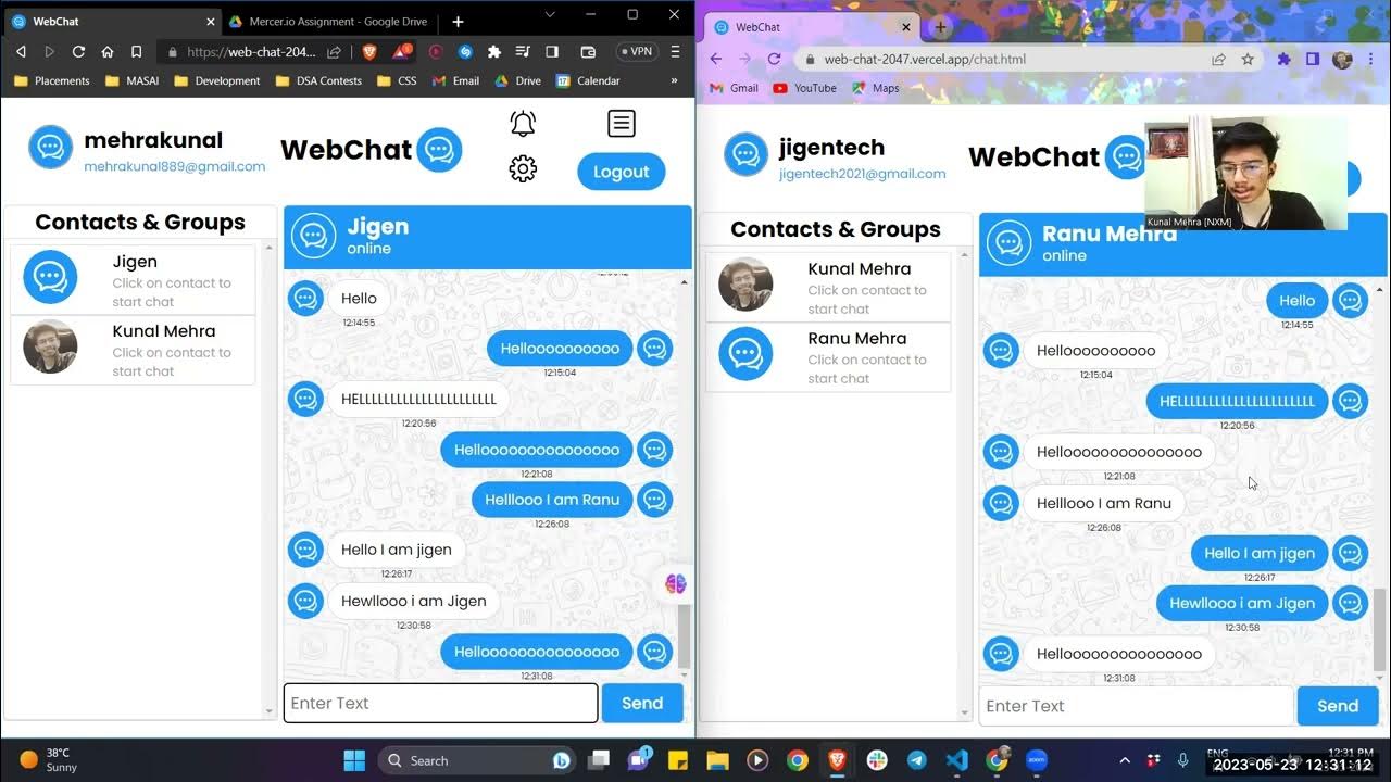 Mercer.io Assignment Real-Time Chat Application | Firebase | HTML | CSS | JavaScript - YouTube