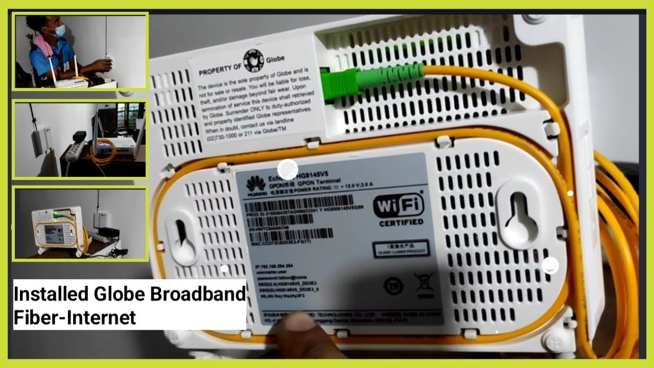 Installed Globe Broadband I Fiber-Internet I Raul Rebuya - YouTube