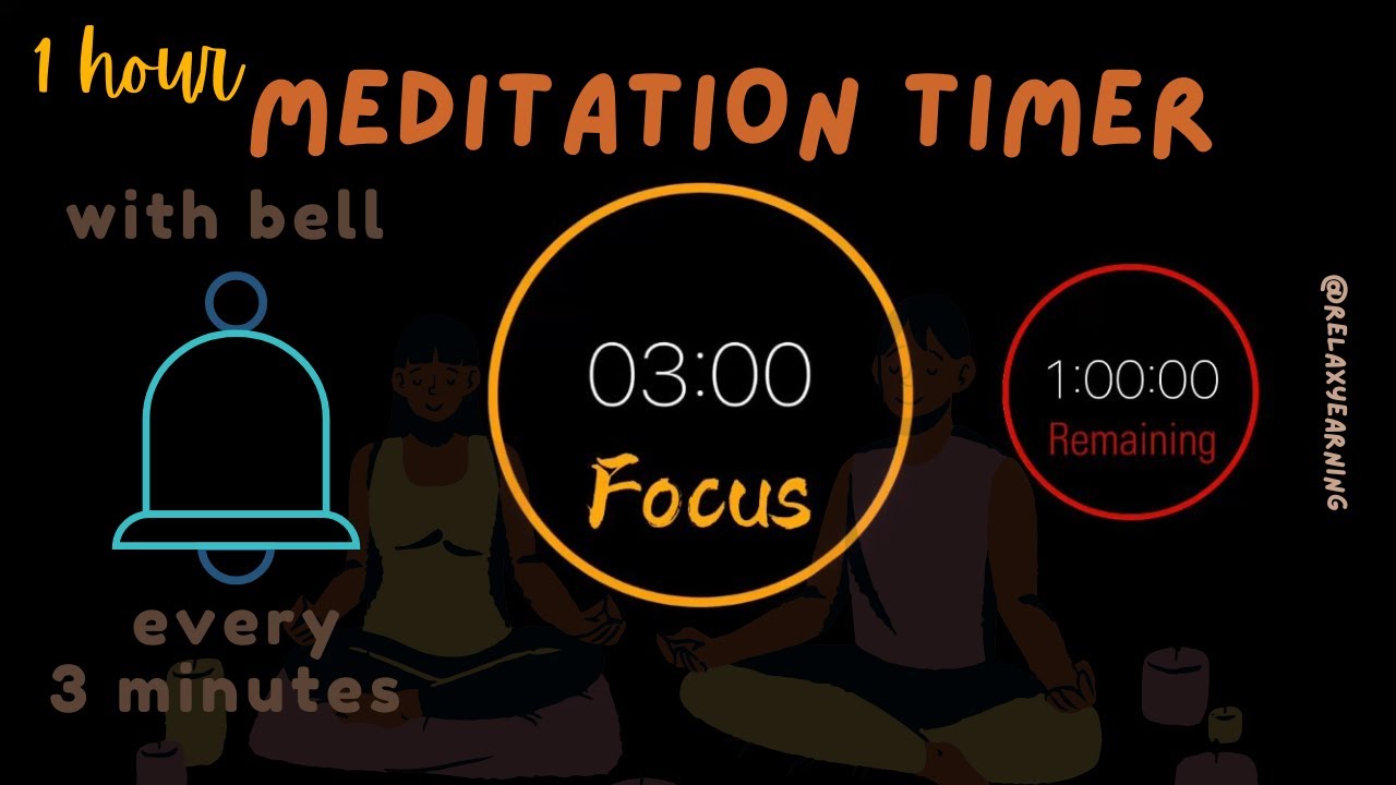 1 Hours Meditation Timer with Bell 🔔 Every 3 Minutes - YouTube