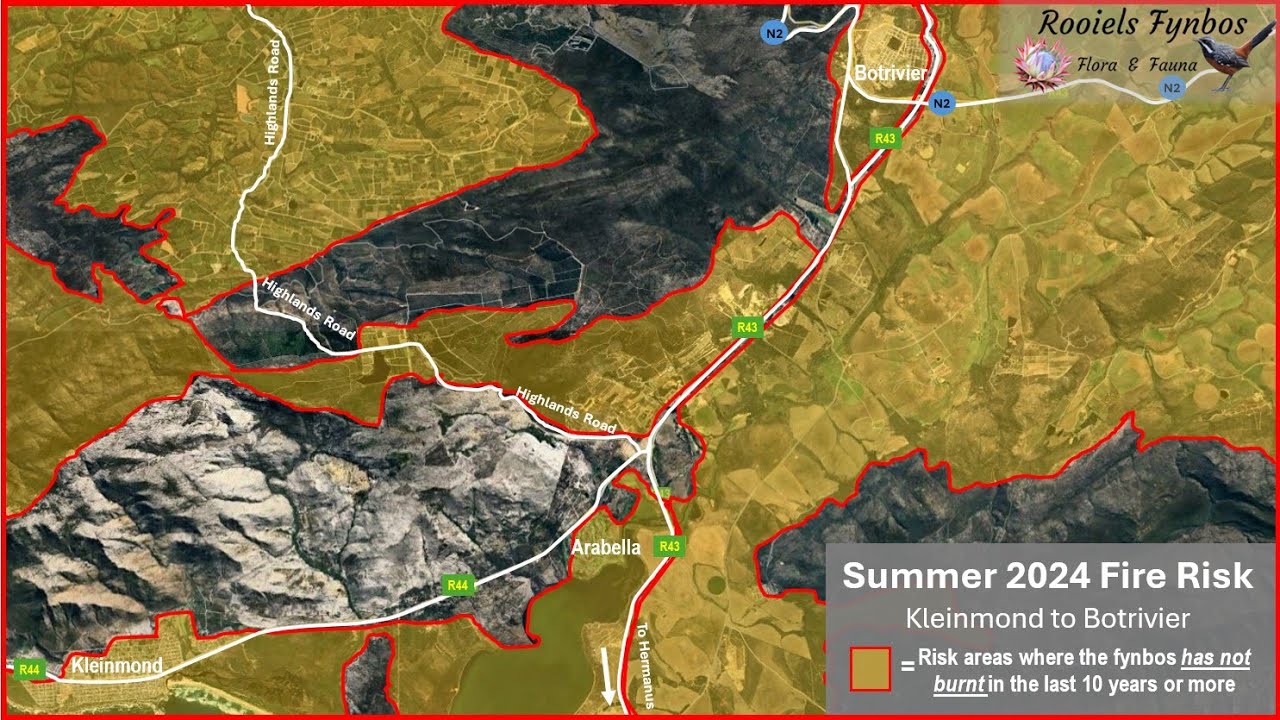 Overstrand Fire Risk for the 2024 fynbos areas - Kleinmond to Botrivier ...