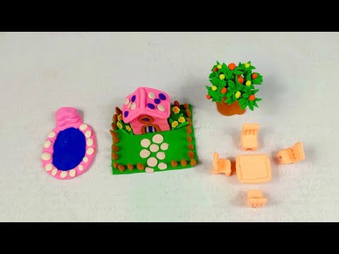 DIY How to make Polymer Clay Miniature house, swimming pool ,tree ...