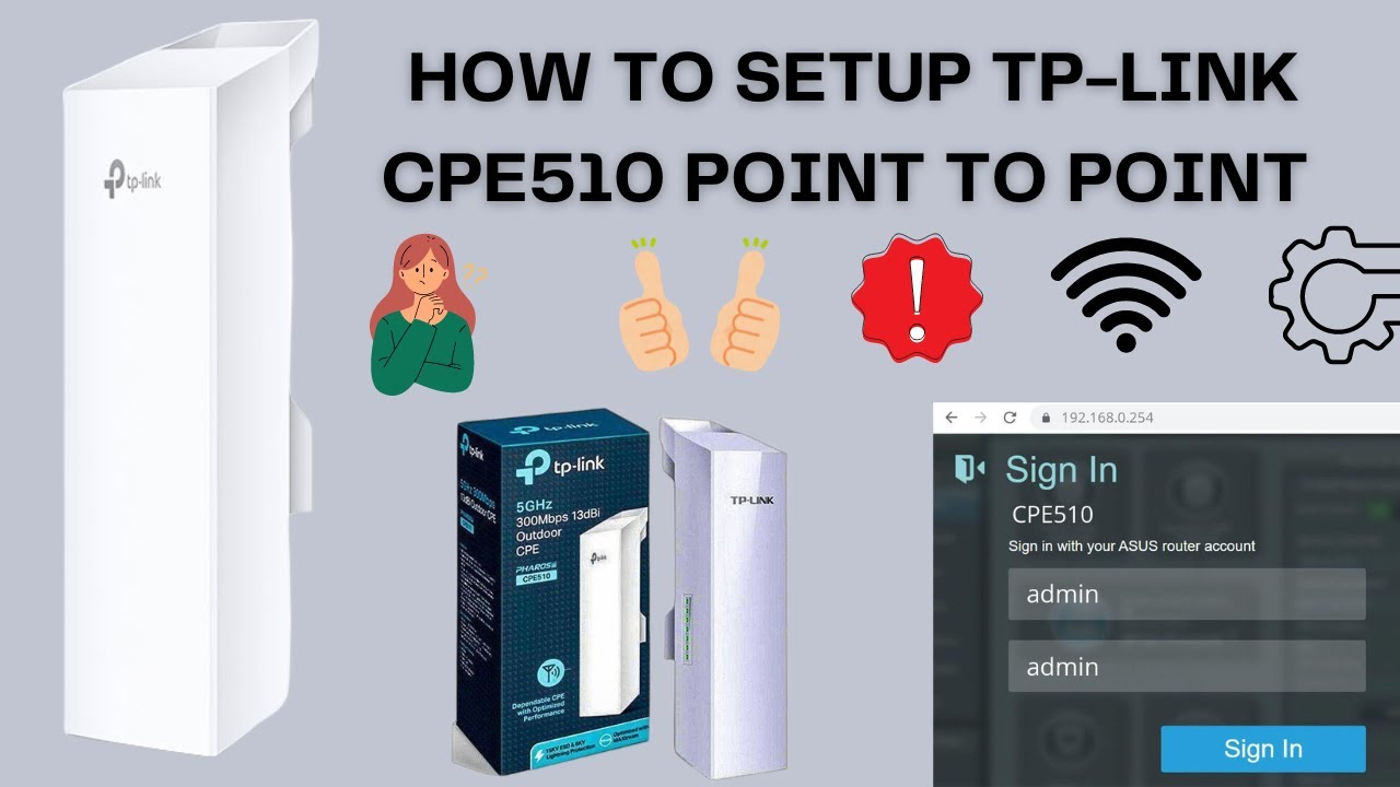 How to setup TP Link CPE510 point to point | TP-LINK CPE510 point to ...