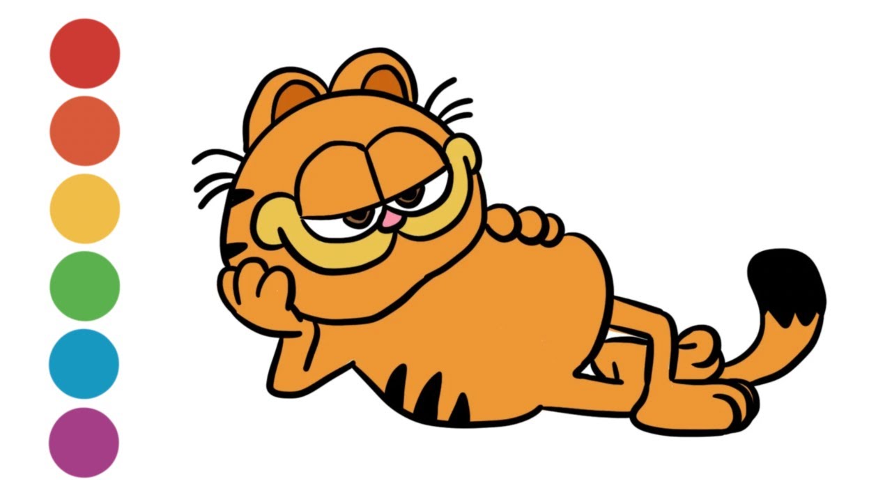 Drawing Garfield the Cat! 🐱 | Easy Step by Step Cartoon Guide for Kids ...