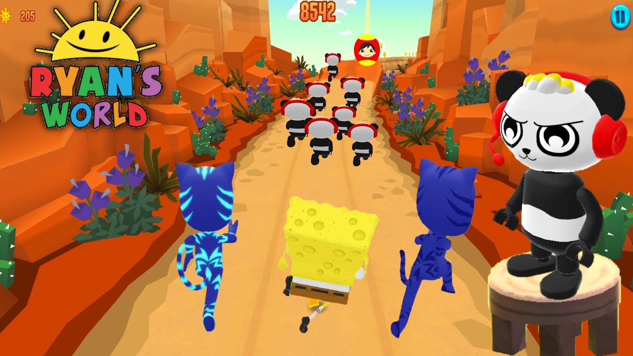 Tag with Ryan Backward Mobile Gameplay Catboy Pj Masks Vs Spongebob ...