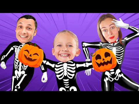 Хэллоуин - Семья скелетов | Майя, Маша, Мия | Детские песни