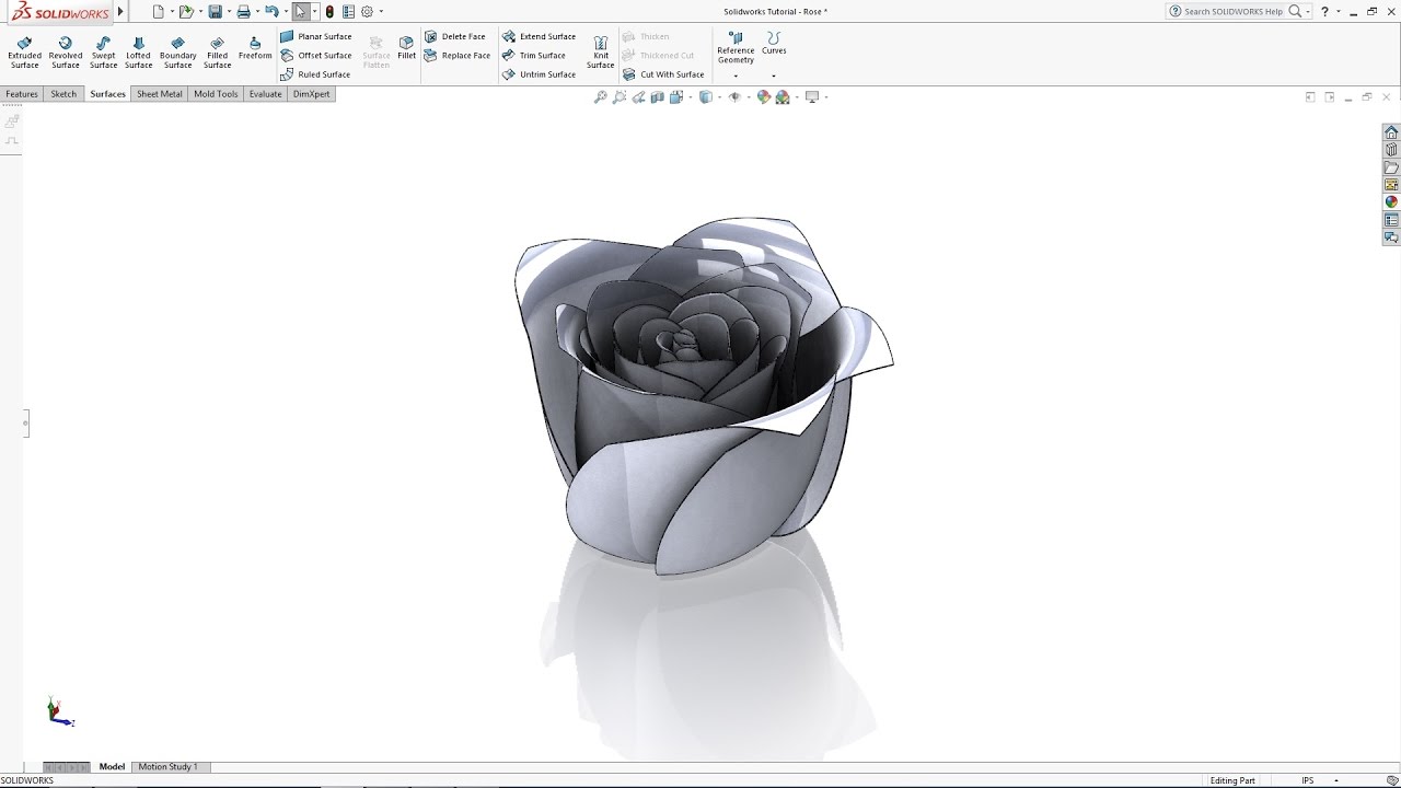 SOLIDWORKS Rose Tutorial - Part 2 - YouTube
