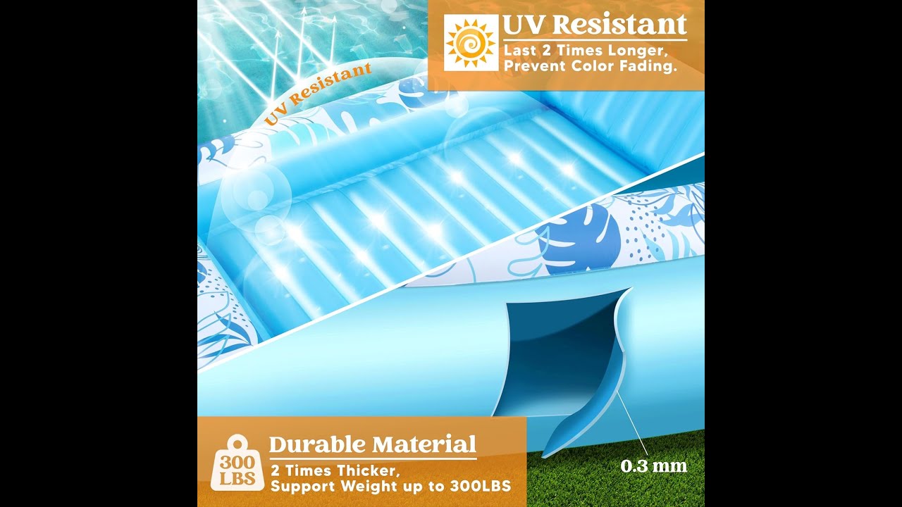 Sloosh Inflatable tanning pool Lounger Float - YouTube