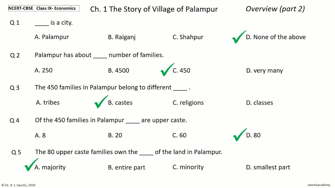 NCERT CBSE Economics Class 9 Chapter 1 Overview (part 2) MCQ Quiz ...