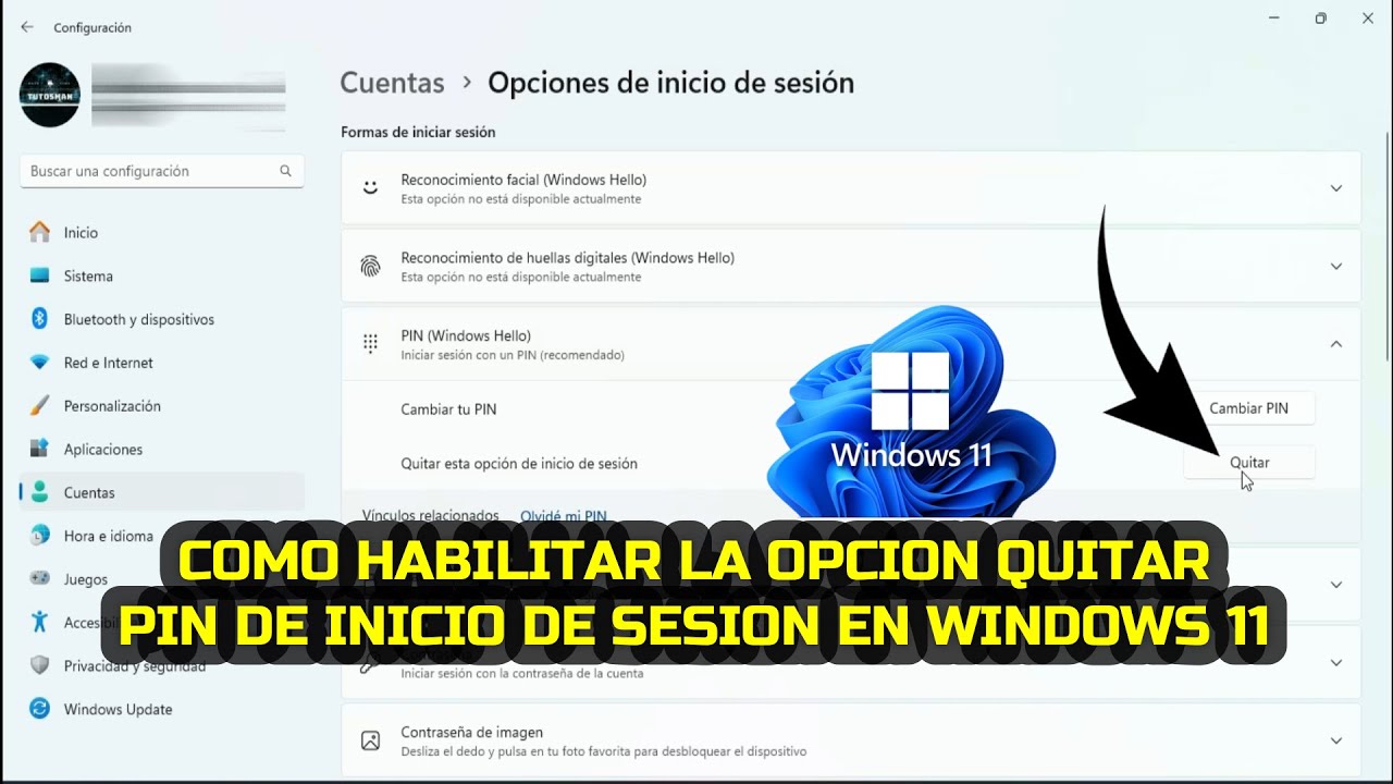 Cómo habilitar la opción quitar PIN de inicio de sesión en Windows 11 ...