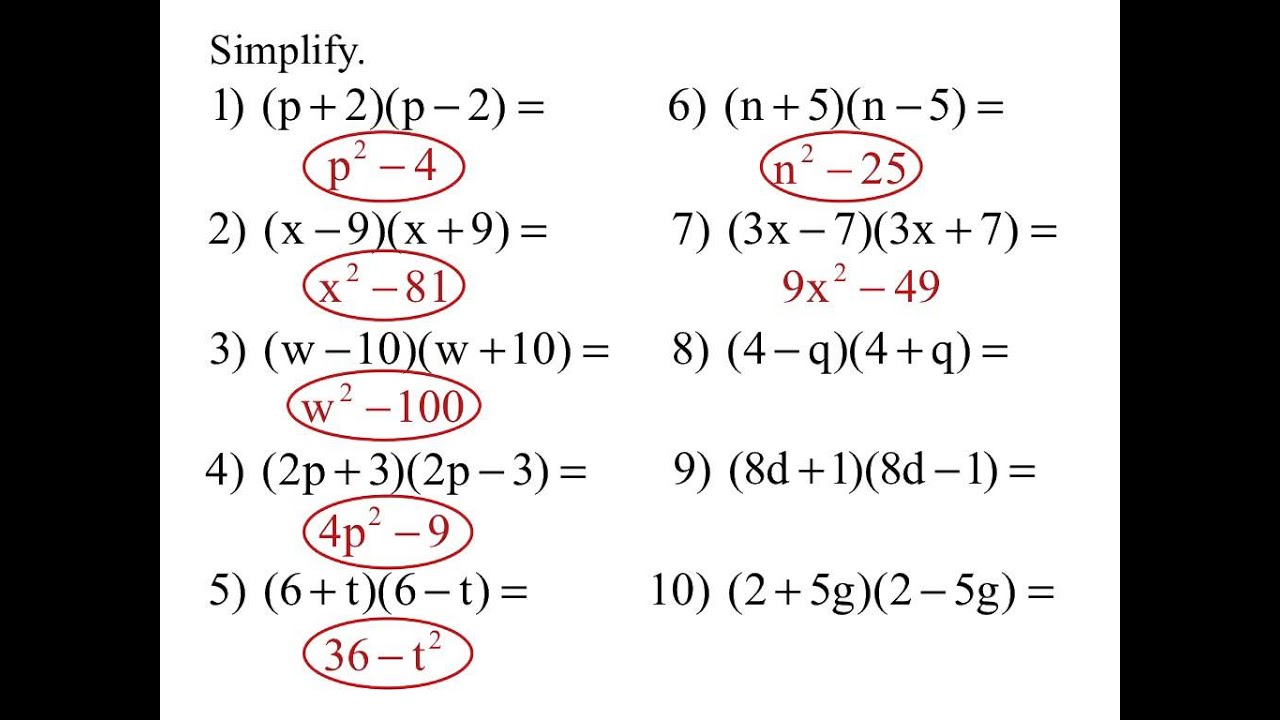 5-10 difference of squares-binomial squares.mp4 - YouTube