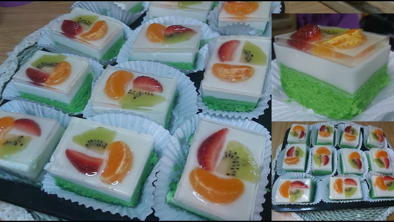 PUDING CAKE BUAH / MADONA CAKE enak banget !Ide snack box/ untuk ...