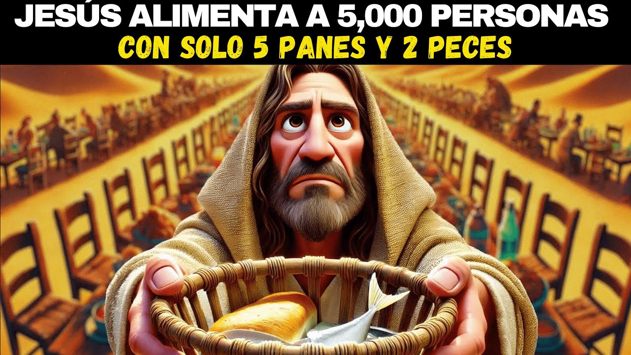 Jesús Alimenta a 5,000 Personas con Solo 5 Panes y 2 Peces | Milagros ...