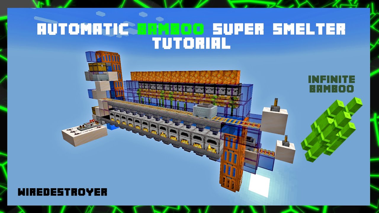 Automatic Bamboo Fueled Super Smelter Tutorial Minecraft 1.21 - YouTube