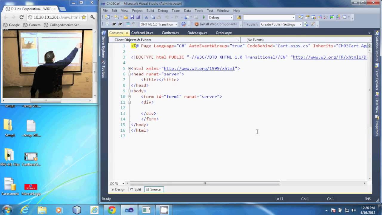 PRG 310 - Set the Start Page of an ASP.NET Web Application - YouTube