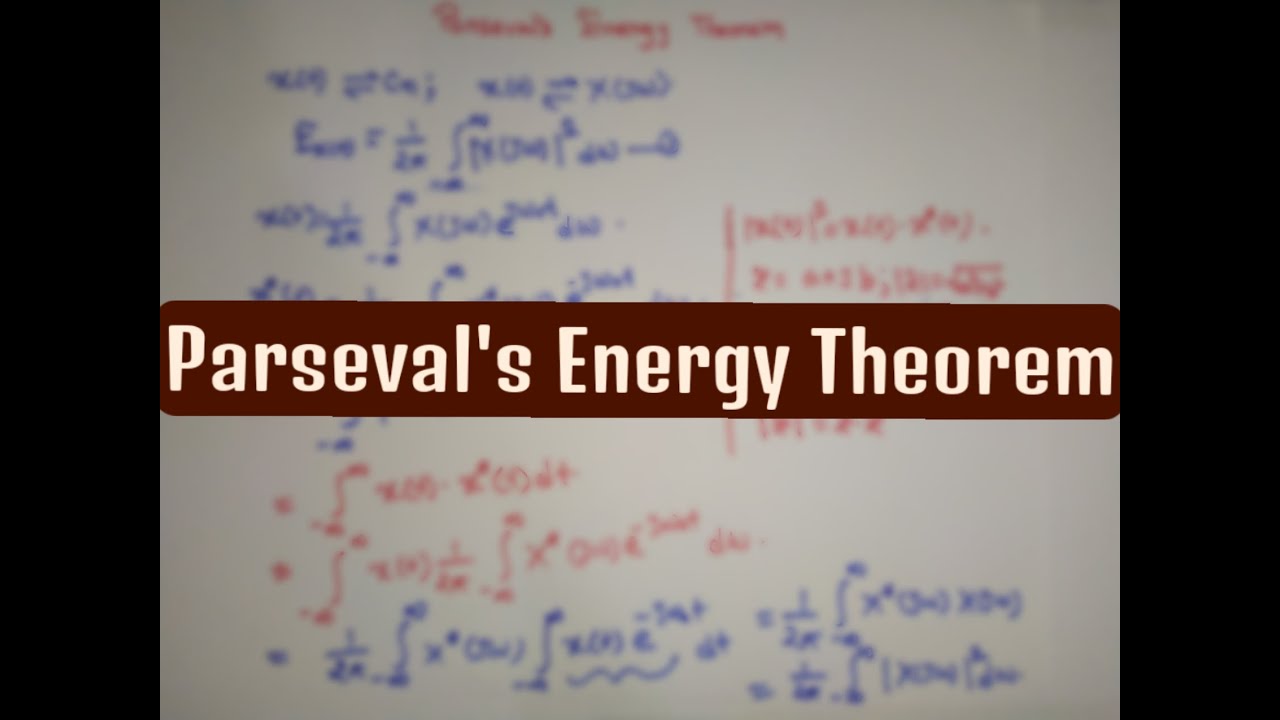 Parseval's Energy Theorem in Detail - YouTube