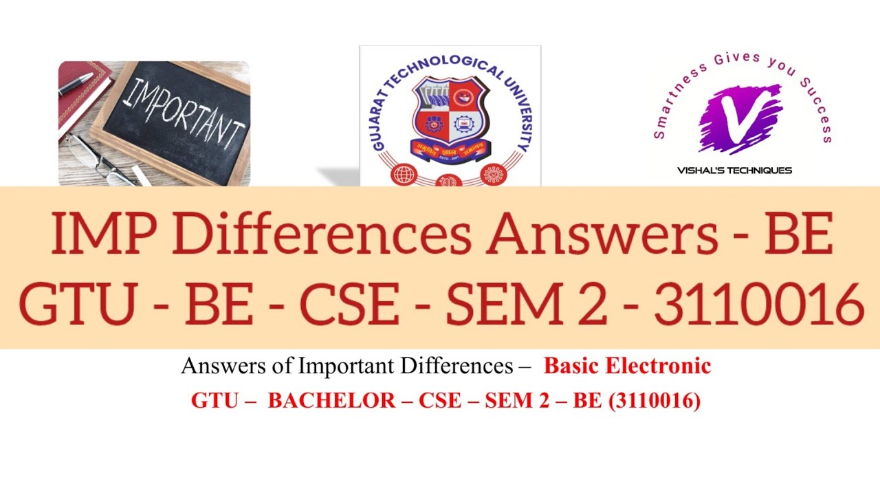 Answers of IMP Differences BE 3110016 | Basic Electronic IMP Differences | GTU IMP Differences ...