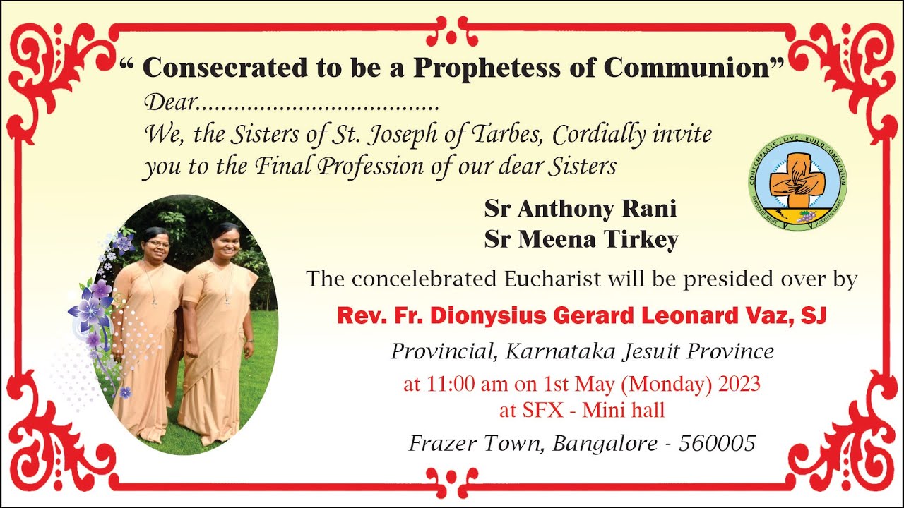 Consecrated to be a Prophetess of Communion” - final profession of SJT ...