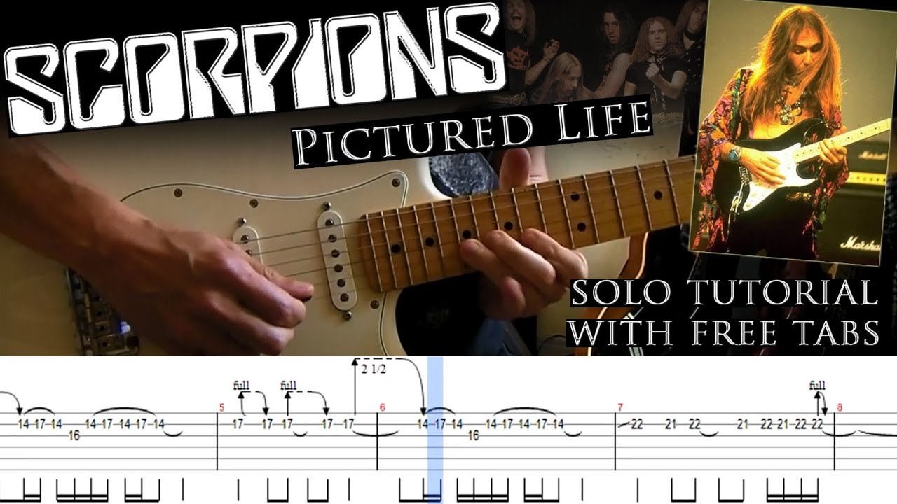 Scorpions - Pictured Life all guitar solos lesson (with tablatures and ...