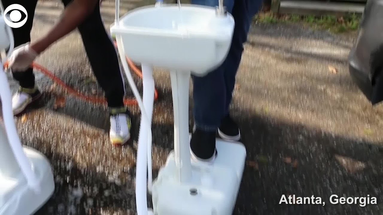 Hand washing stations for the homeless - YouTube