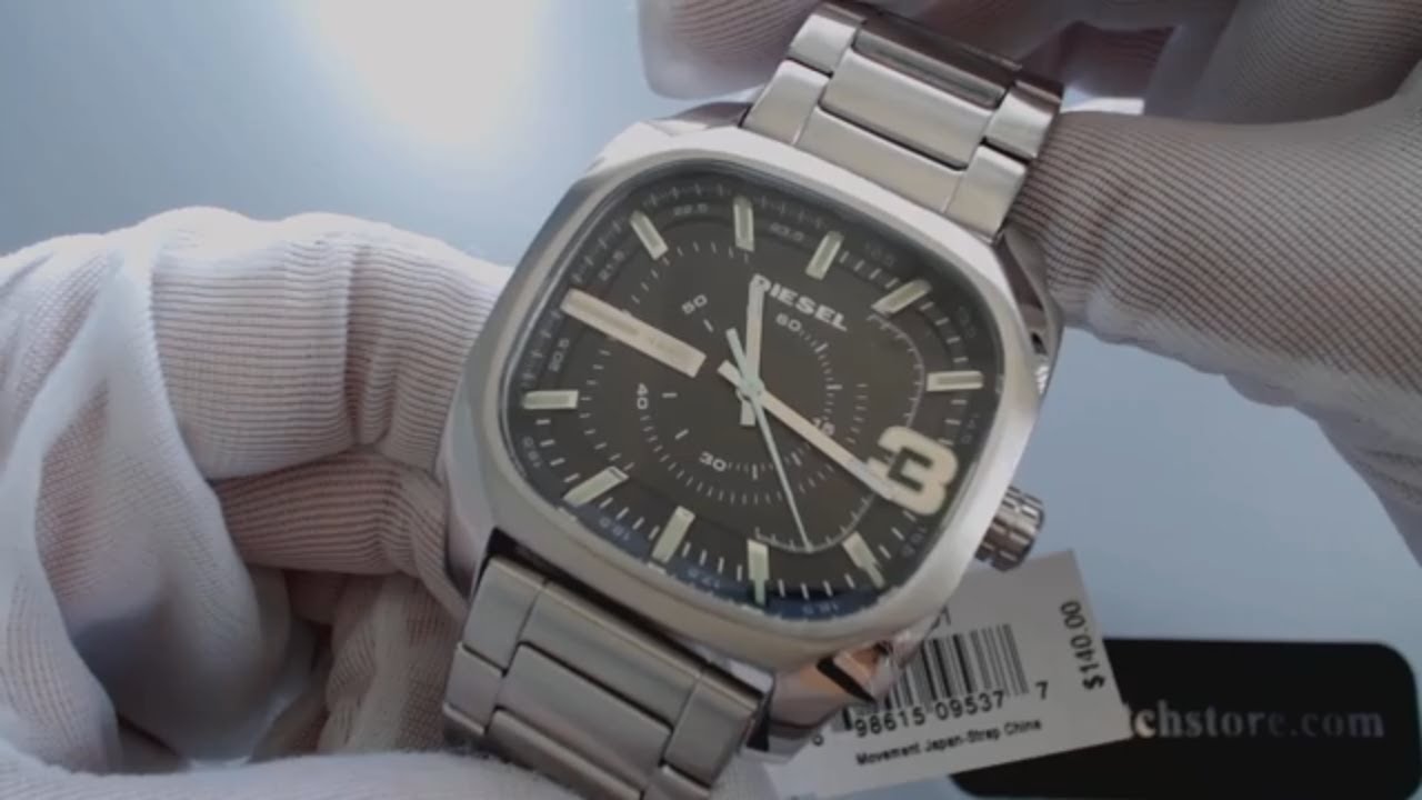 Men's Diesel Shifter Classic Stainless Steel Watch DZ1651 - YouTube