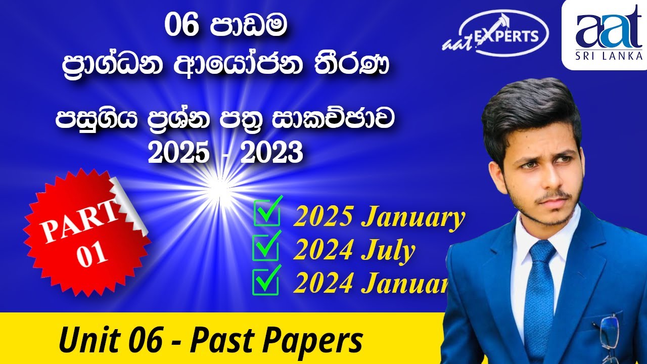 MAF - Unit 06 Past Papers Discussion - part i 2025-2024 (3 Semesters ...