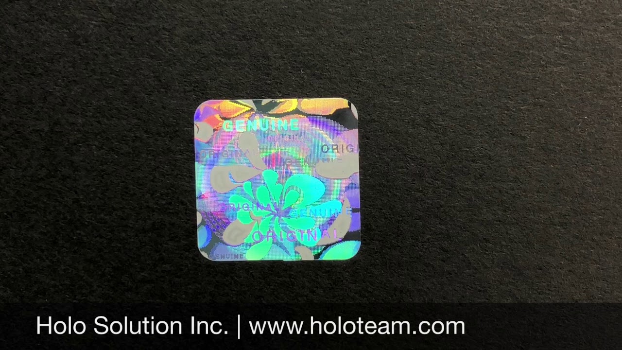 Hologram Security Label | Standard version HG08105F0 | Holo Solution Inc. - YouTube